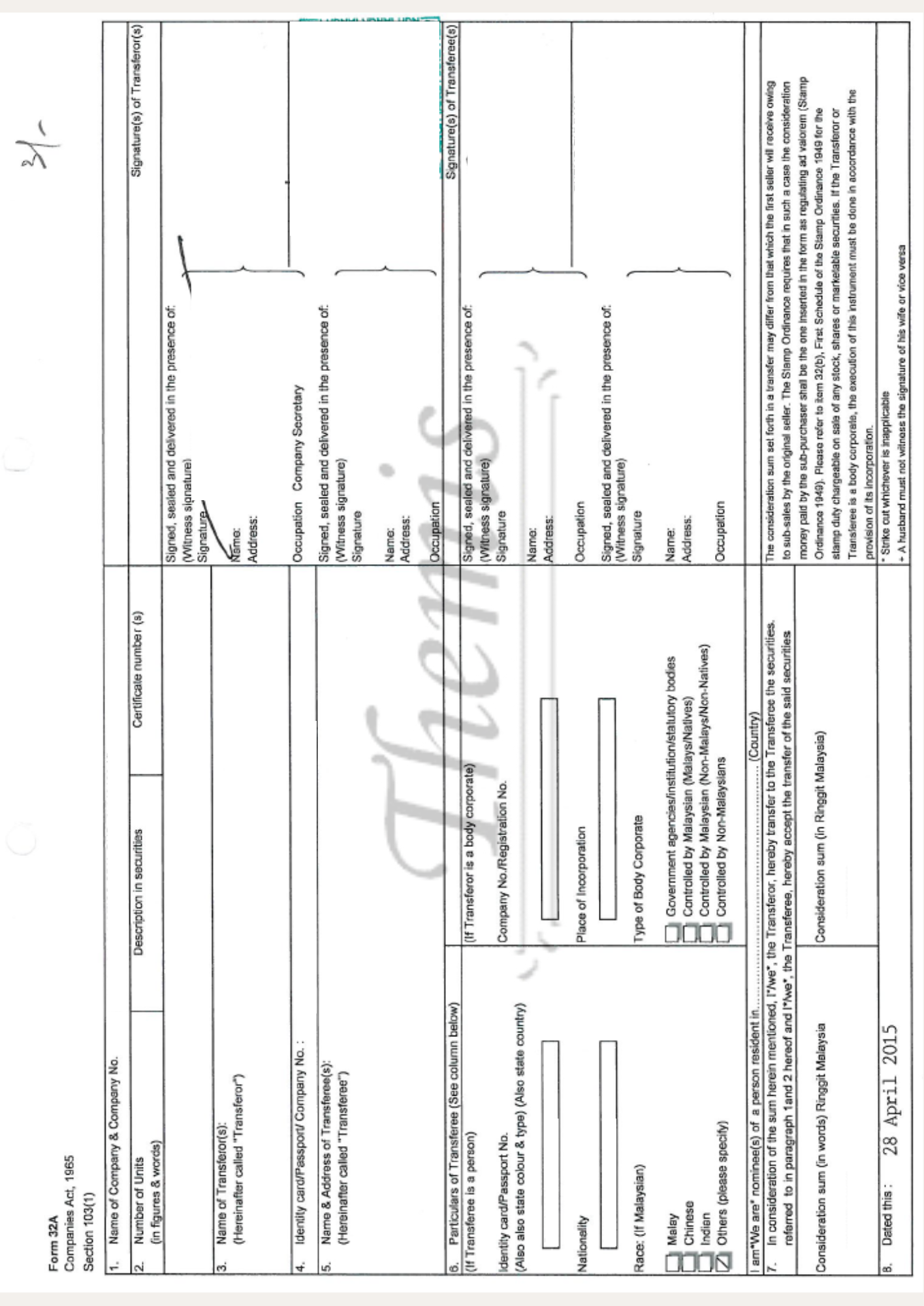 Company Secretary Malaysia :: SSM Forms vs Sections