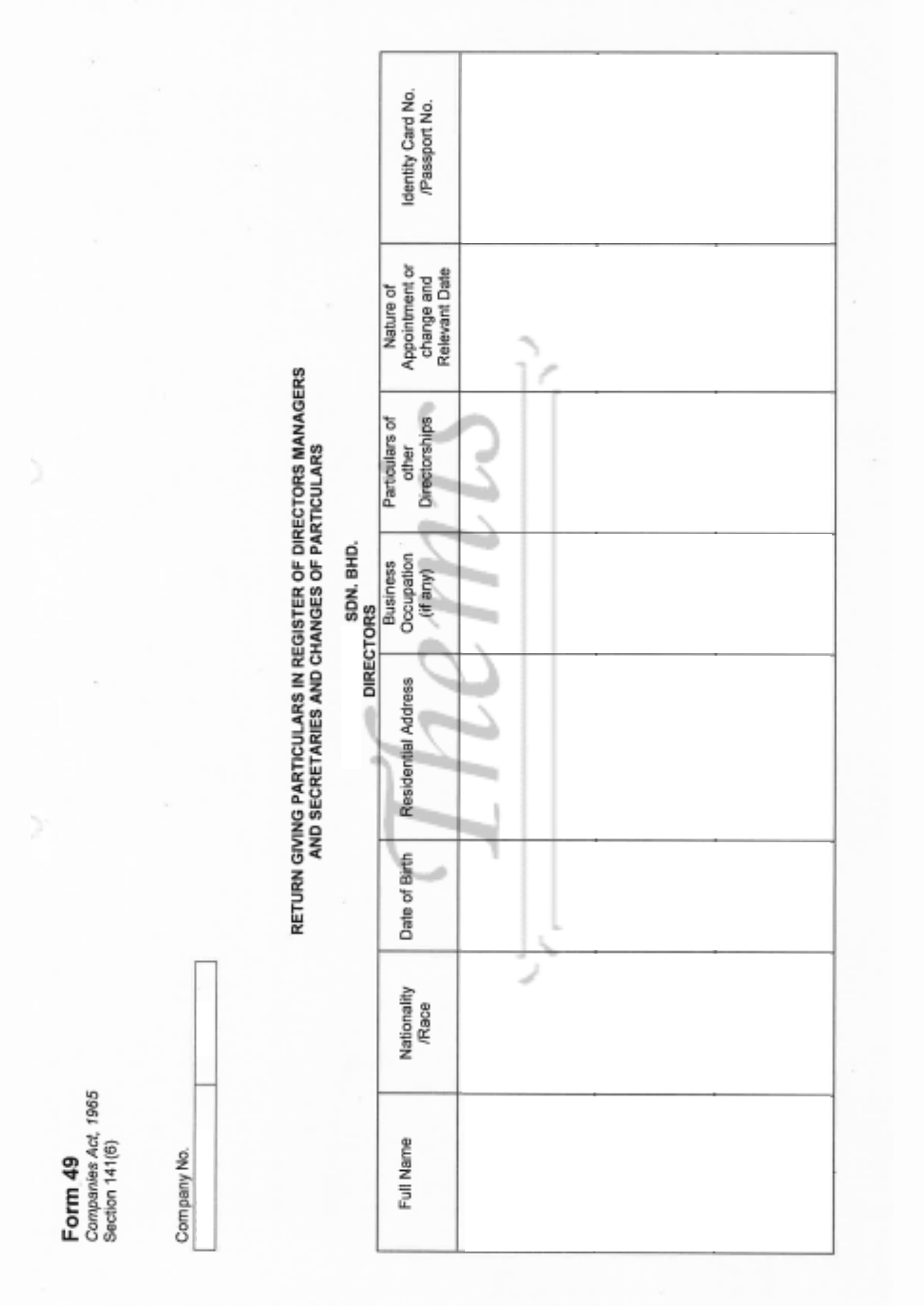 Company Secretary Malaysia :: SSM Forms vs Sections
