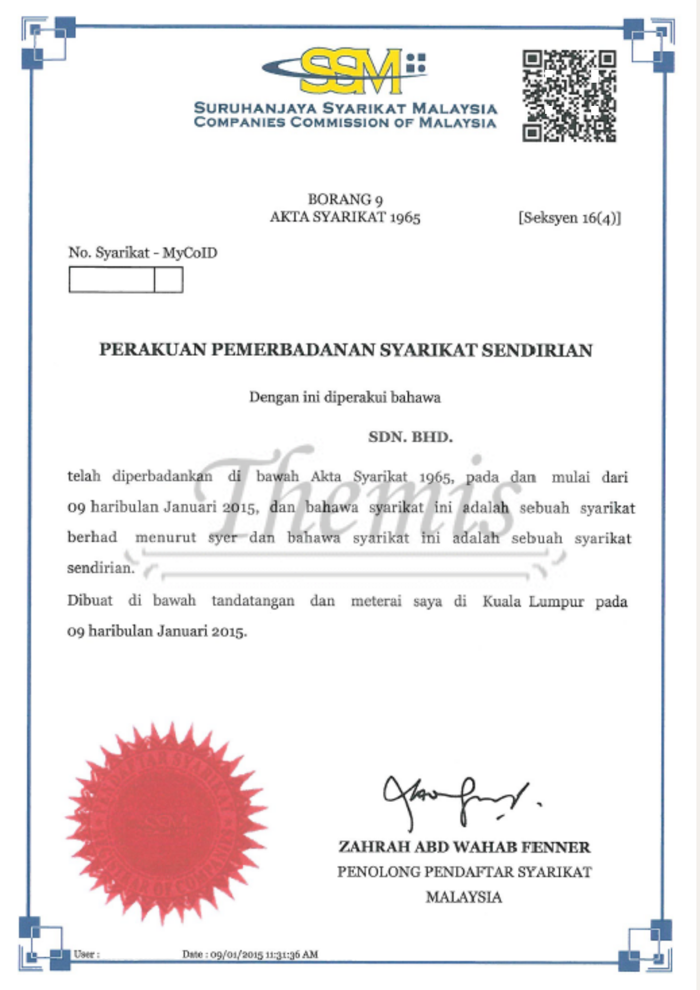 Company Secretary Malaysia :: SSM Forms vs Sections