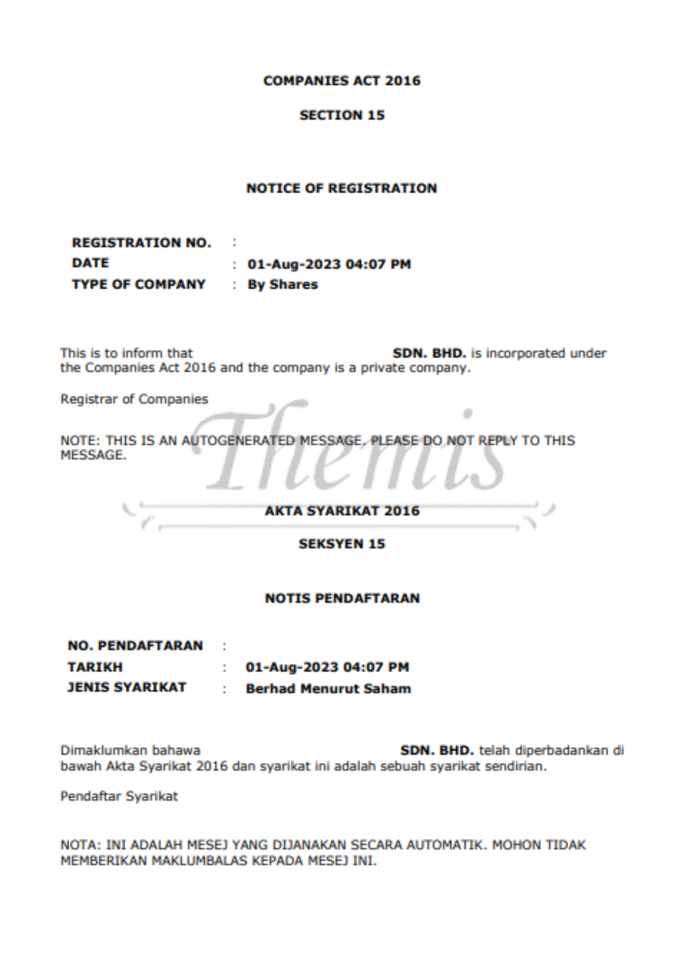 Company Secretary Malaysia :: SSM Forms vs Sections