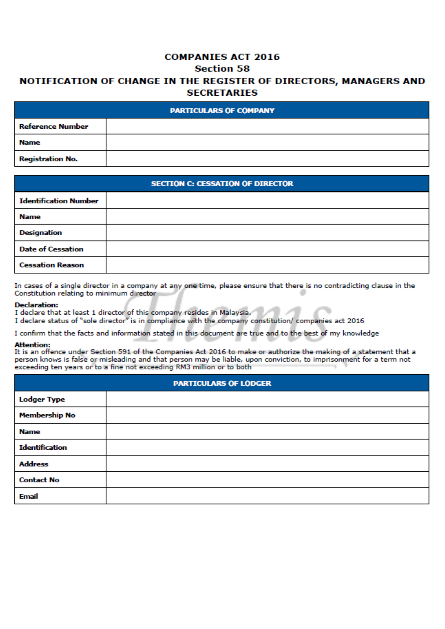 Company Secretary Malaysia :: SSM Forms vs Sections